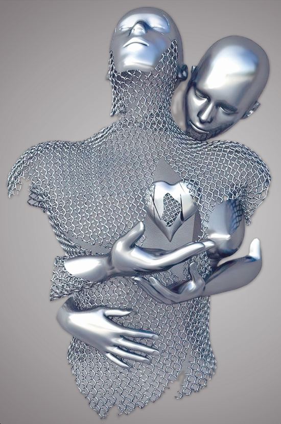 MAYA Silver Romantic Figures Modern Wall Art – Kira Living