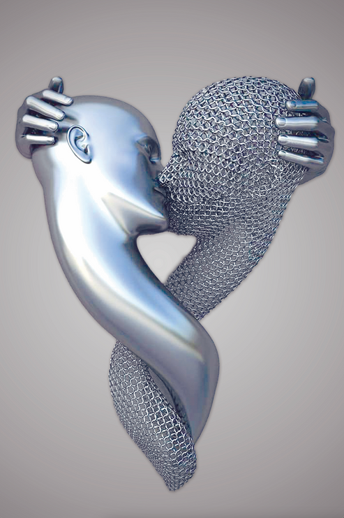 MAYA Silver Romantic Figures Modern Wall Art – Kira Living