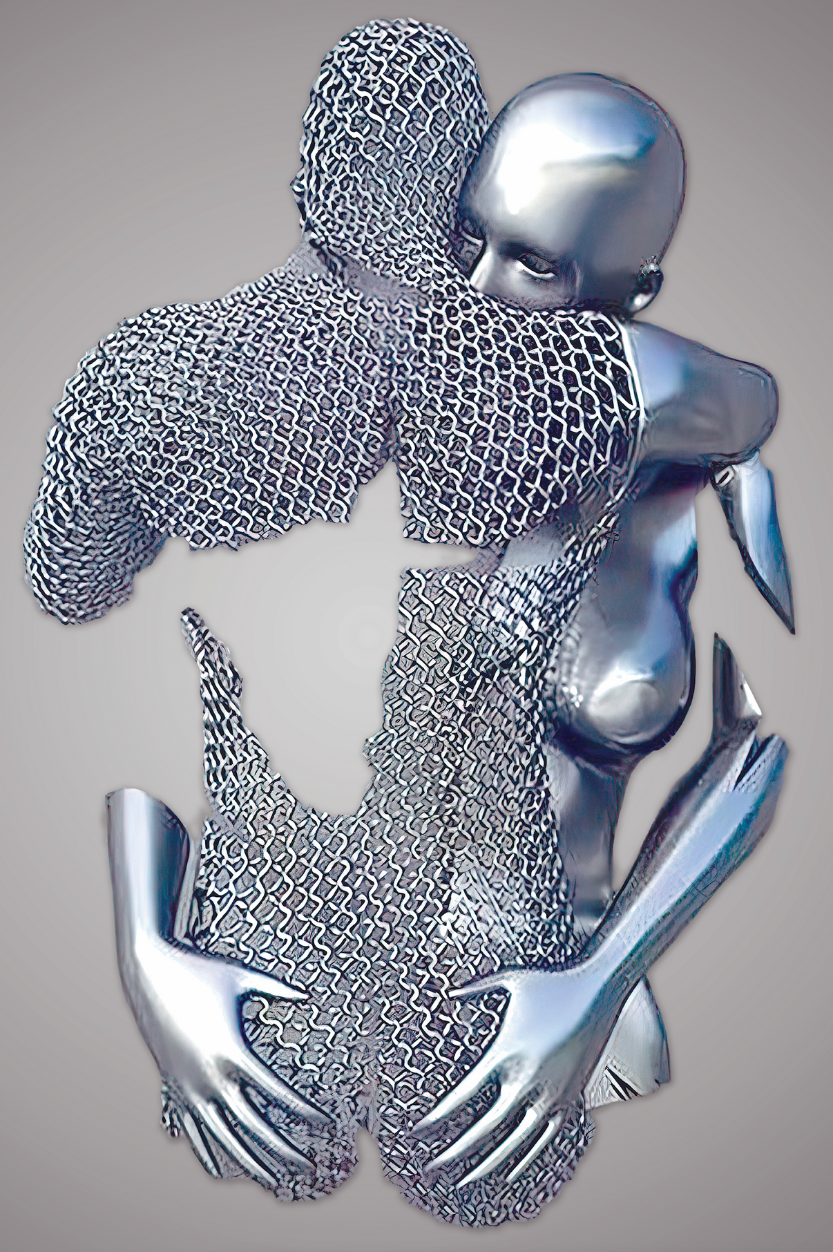 MAYA Silver Romantic Figures Modern Wall Art – Kira Living