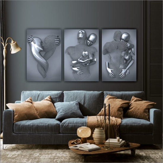 MAYA Silver Romantic Figures Modern Wall Art – Kira Living